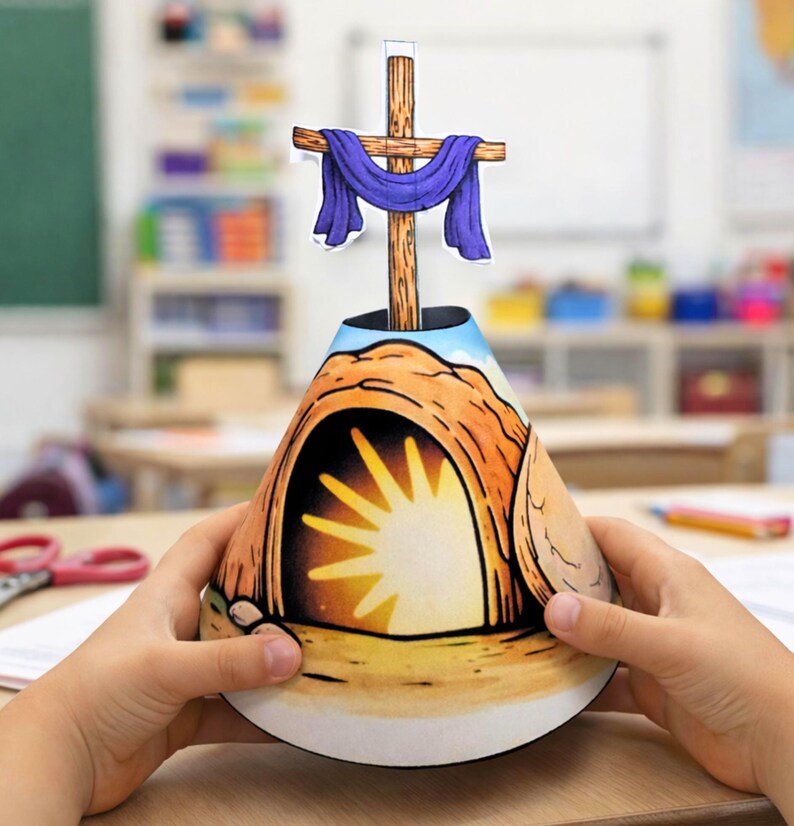 Empty Tomb Craft for Kids, Easter Resurrection Bible Craft, Cross and ...