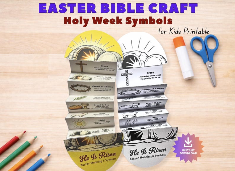 Easter Bible Folding Surprise Craft, Holy Week Story for Kids ...
