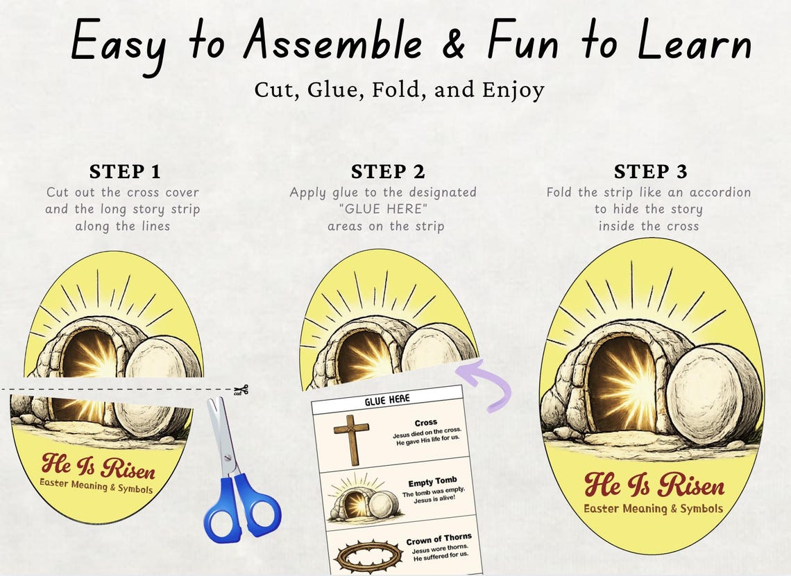 Easter Bible Folding Surprise Craft, Holy Week Story for Kids ...