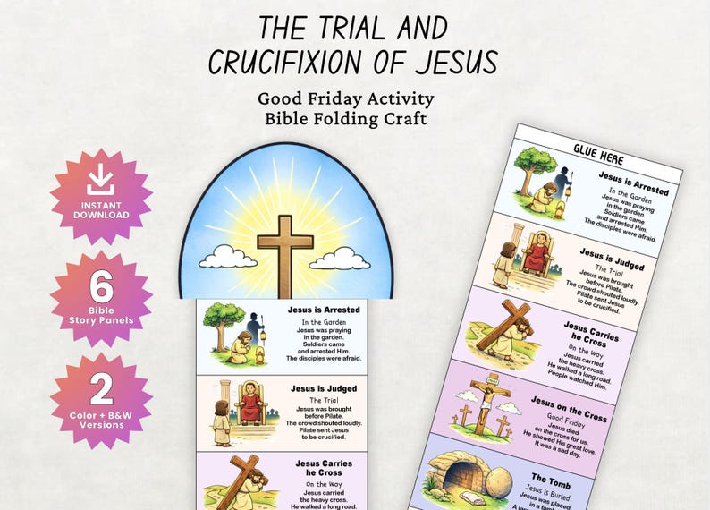 Crucifixion of Jesus Folding Craft, Good Friday Bible Story Activity ...
