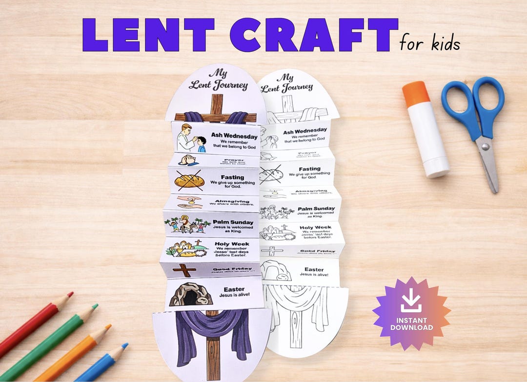 Lent Symbols Folding Craft Printable, Easter for Kids, Bible Printable ...