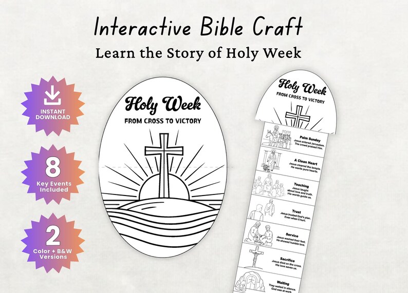 Holy Week Craft Printable Holy Week Activity for Kids Sunday School ...