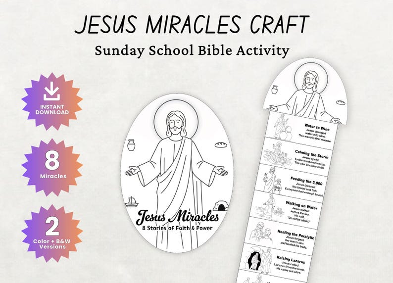 Jesus Miracles Folding Surprise Craft, Sunday School Bible Activity for ...