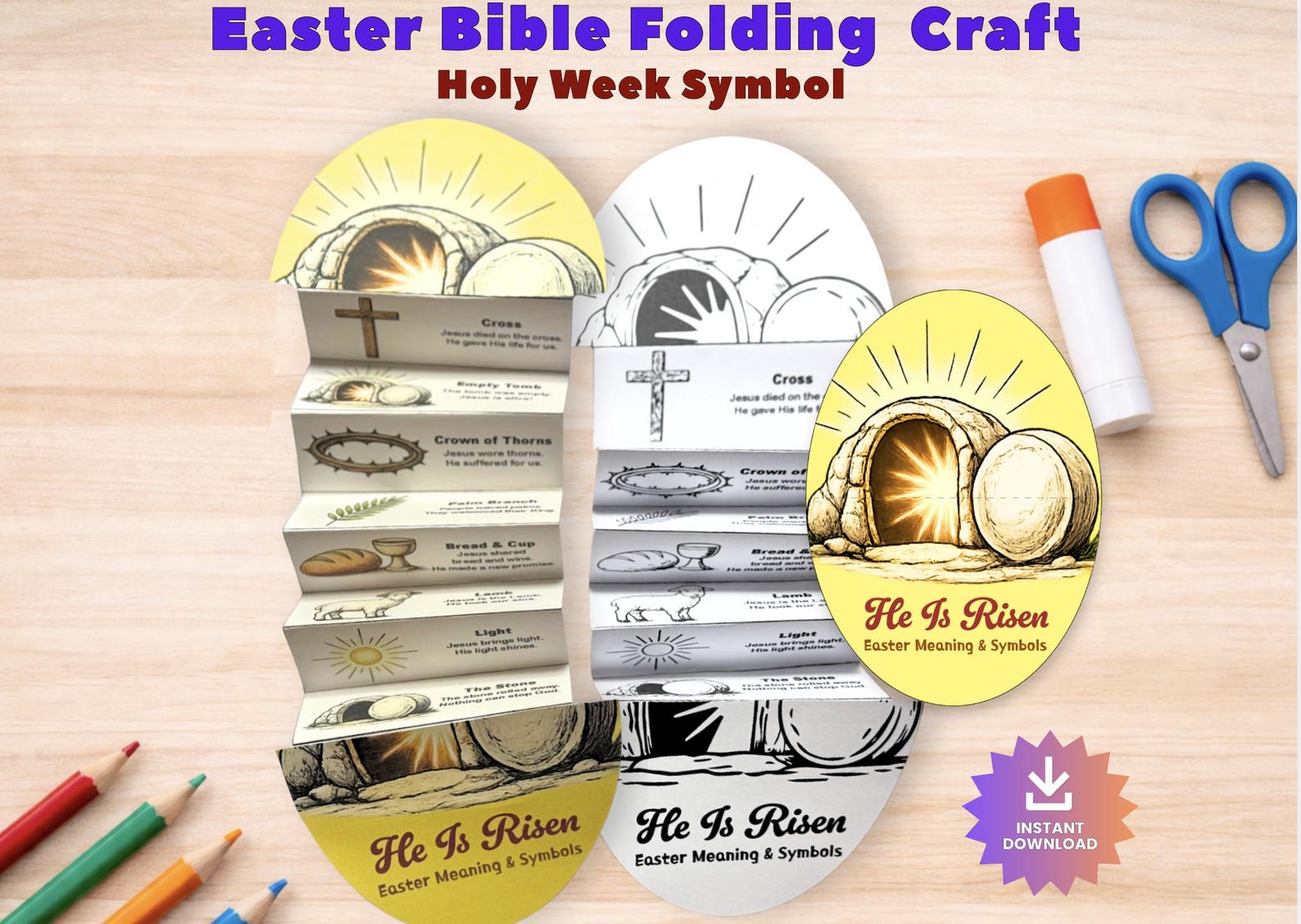 Easter Bible Folding Surprise Craft, Holy Week Story for Kids ...