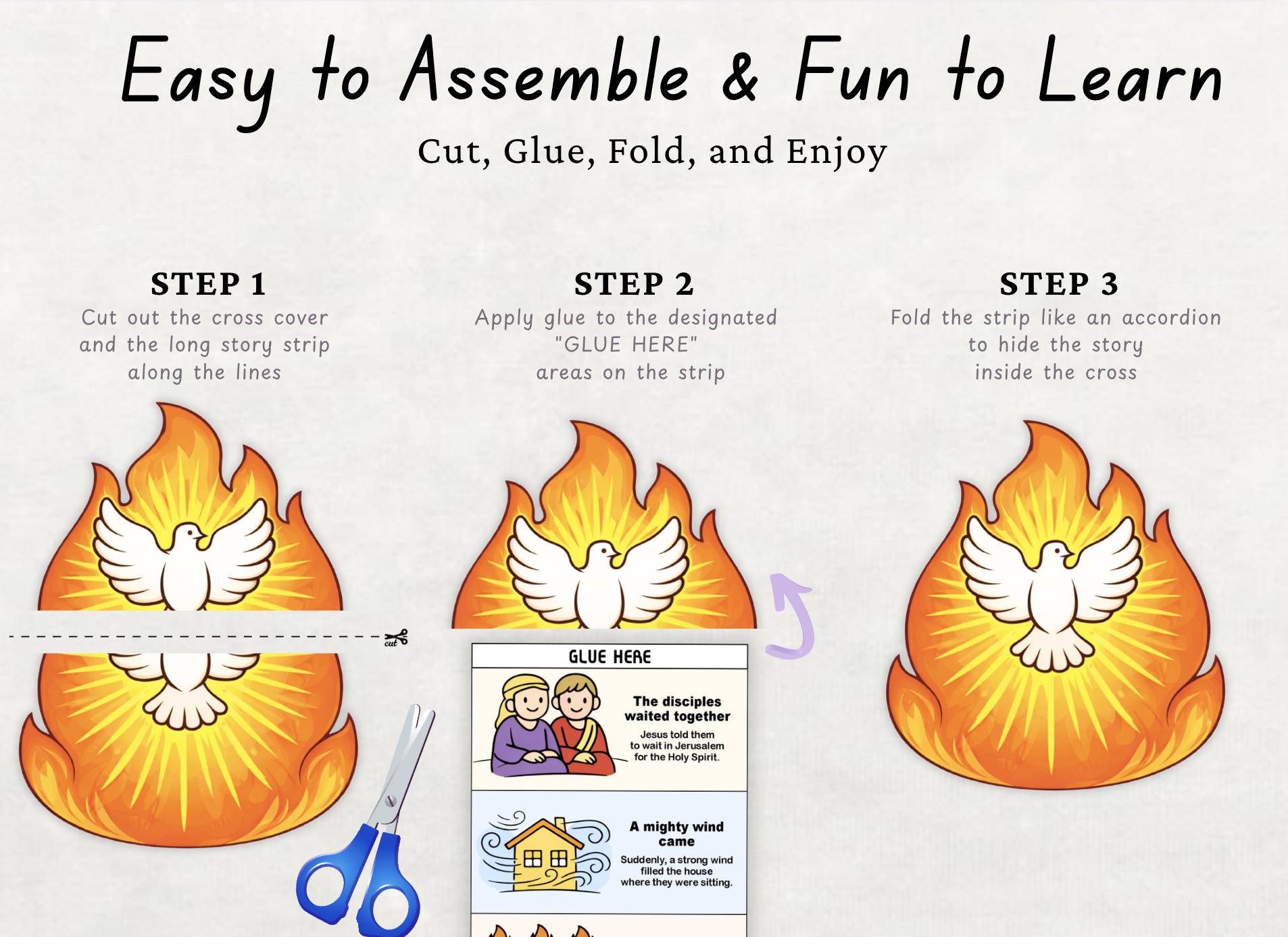Pentecost Craft for Kids, Holy Spirit Flame Printable Activity, Acts 2 ...