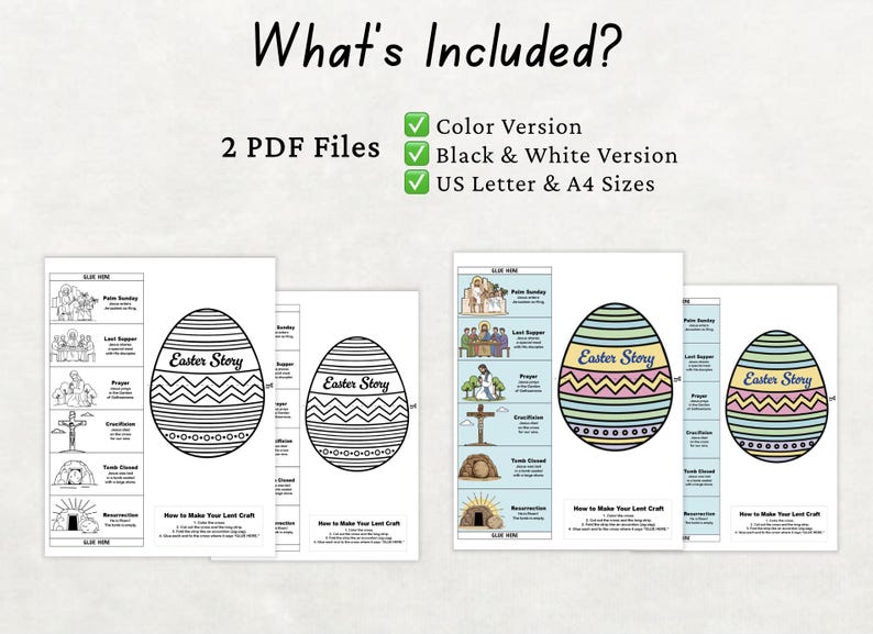 Easter Story Folding Craft for Kids, Holy Week Printable, Bible Story ...