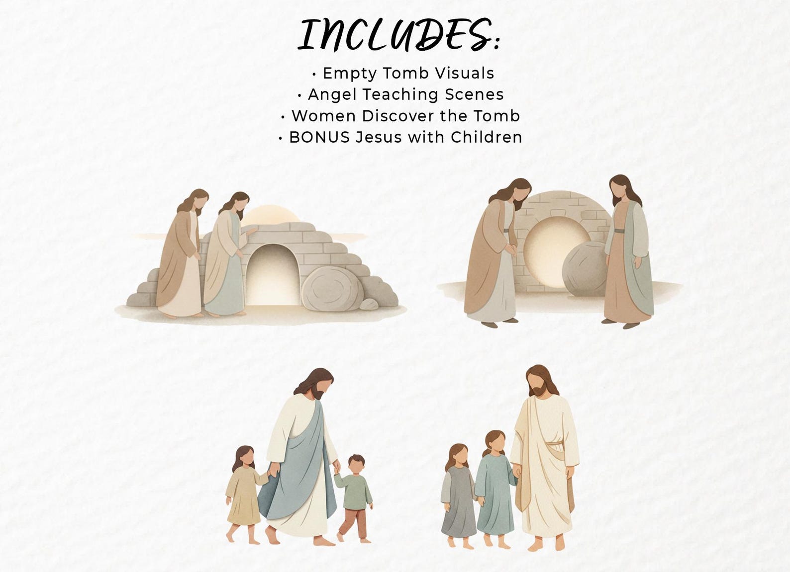 Empty Tomb Bible Lesson Visual for Kids, Resurrection Story Teaching ...
