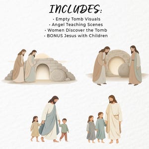 Empty Tomb Bible Lesson Visual for Kids, Resurrection Story Teaching ...