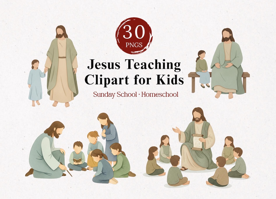 Jesus Teaching Clipart for Kids, Sunday School Bible Lesson PNG ...