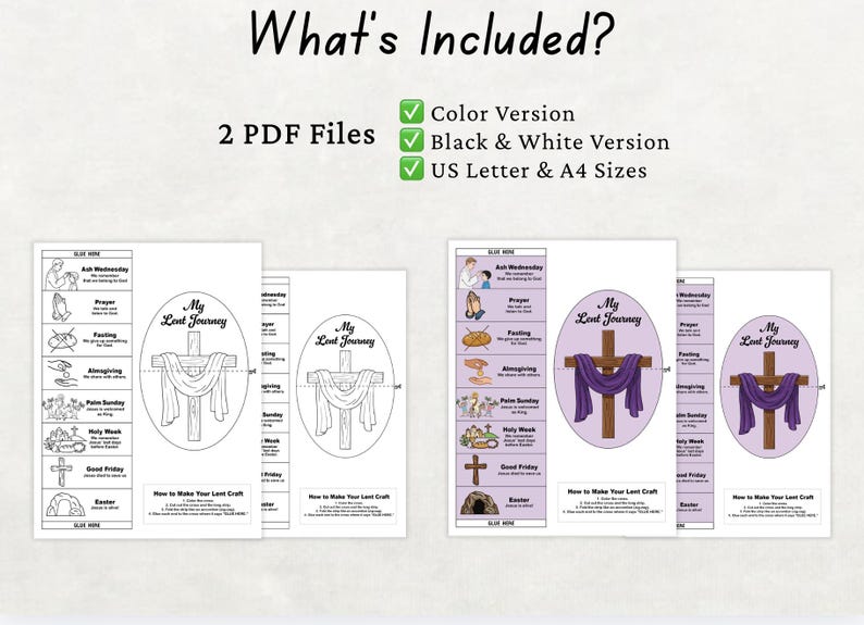 Lent Symbols Folding Craft Printable, Easter for Kids, Bible Printable ...