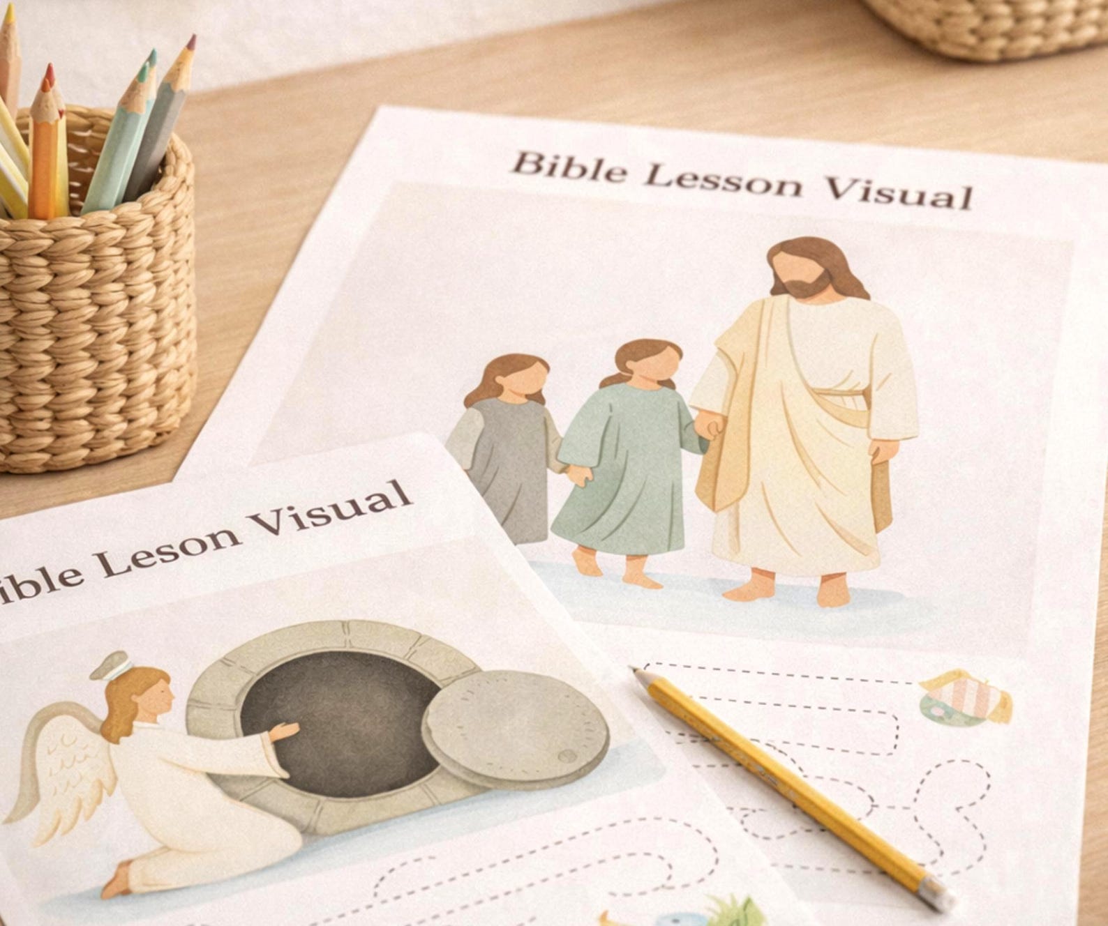 Empty Tomb Bible Lesson Visual for Kids, Resurrection Story Teaching ...