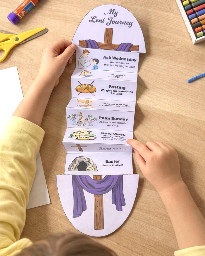 Lent Symbols Folding Craft Printable, Easter for Kids, Bible Printable ...