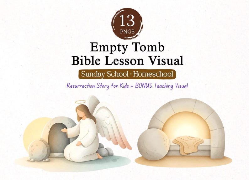 Empty Tomb Bible Lesson Visual for Kids, Resurrection Story Teaching ...