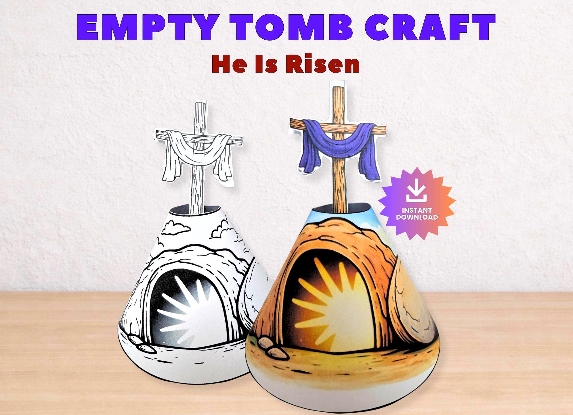 Empty Tomb Craft for Kids, Easter Resurrection Bible Craft, Cross and ...