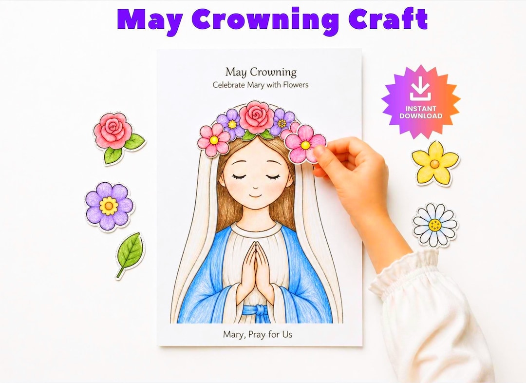 May Crowning Activity, May Crowning Craft, Printable May Crowning Kit ...