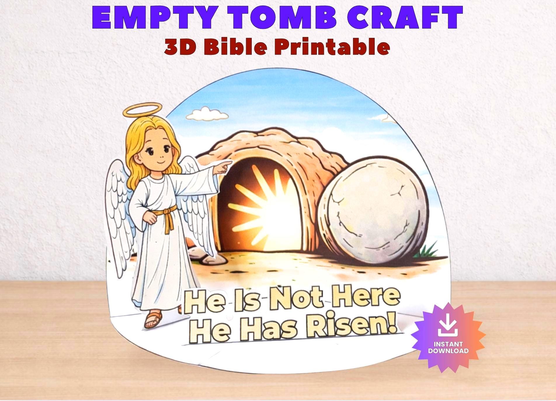 Easter Holy Week 3D Diorama Bible Craft, Empty Tomb Resurrection Sunday ...