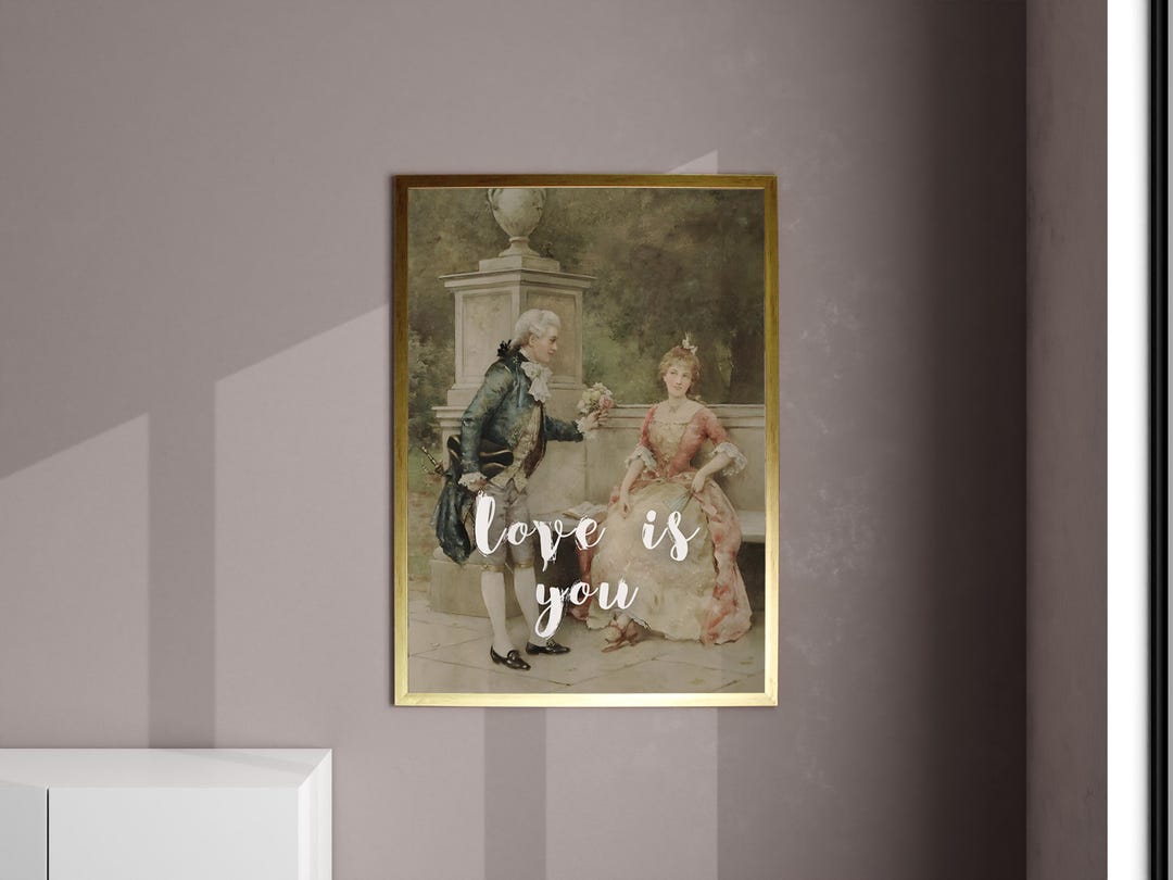 Romantic Vintage Wall Art With Love Quote – Public Domain 18th Century ...