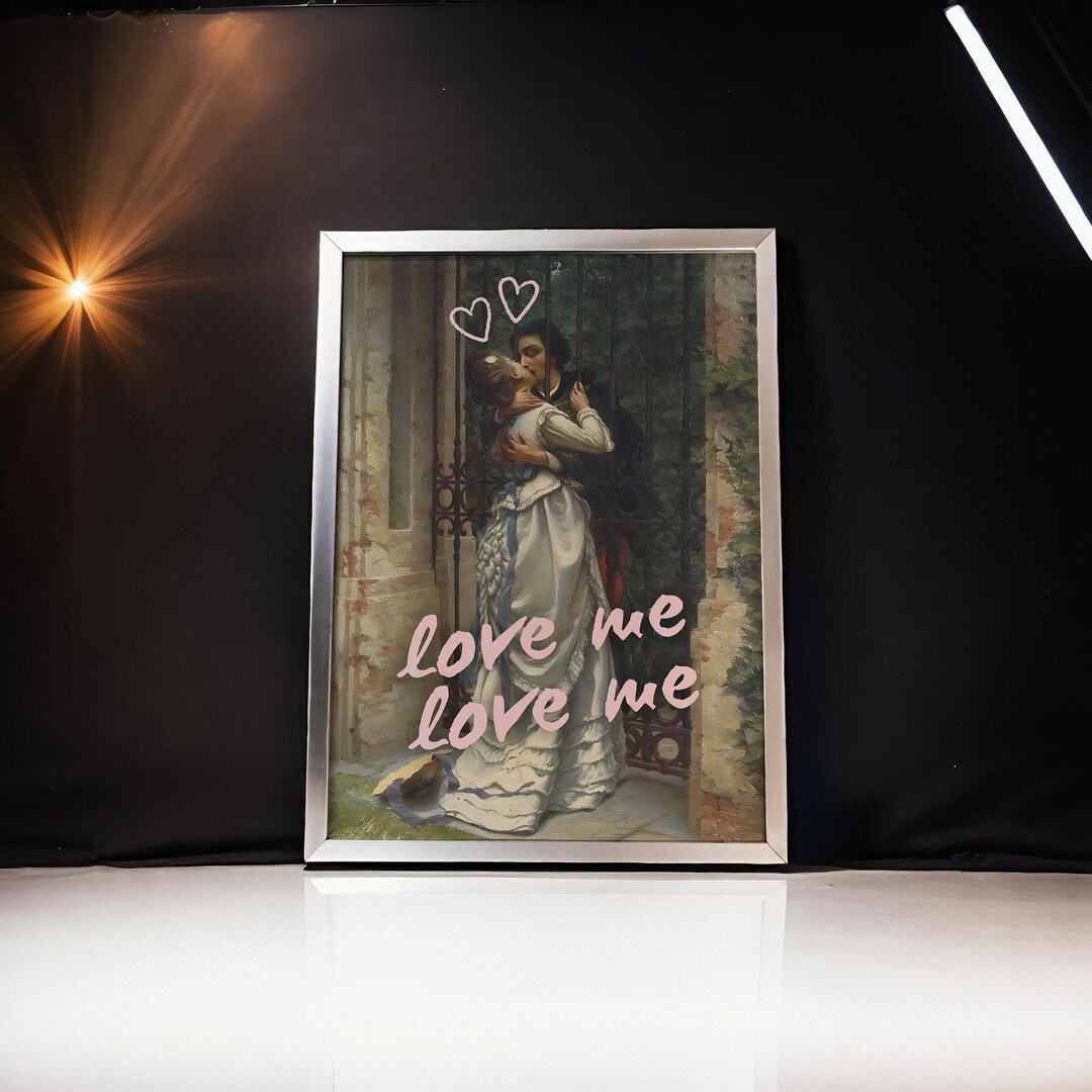 Romantic Vintage Couple Wall Art – Timeless Love Scene Print on MDF ...