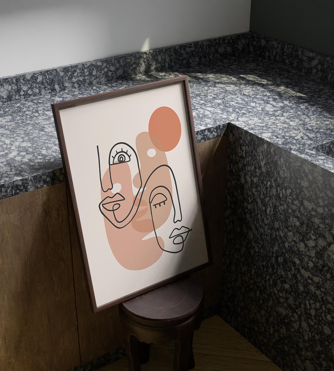 Abstract Line Art Faces – Modern Minimal Portrait Illustration on MDF ...