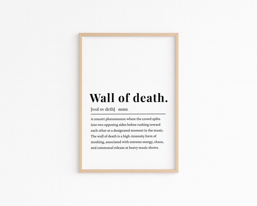 Wall of Death Definition Poster, Heavy Metal Printable, Alt Music ...