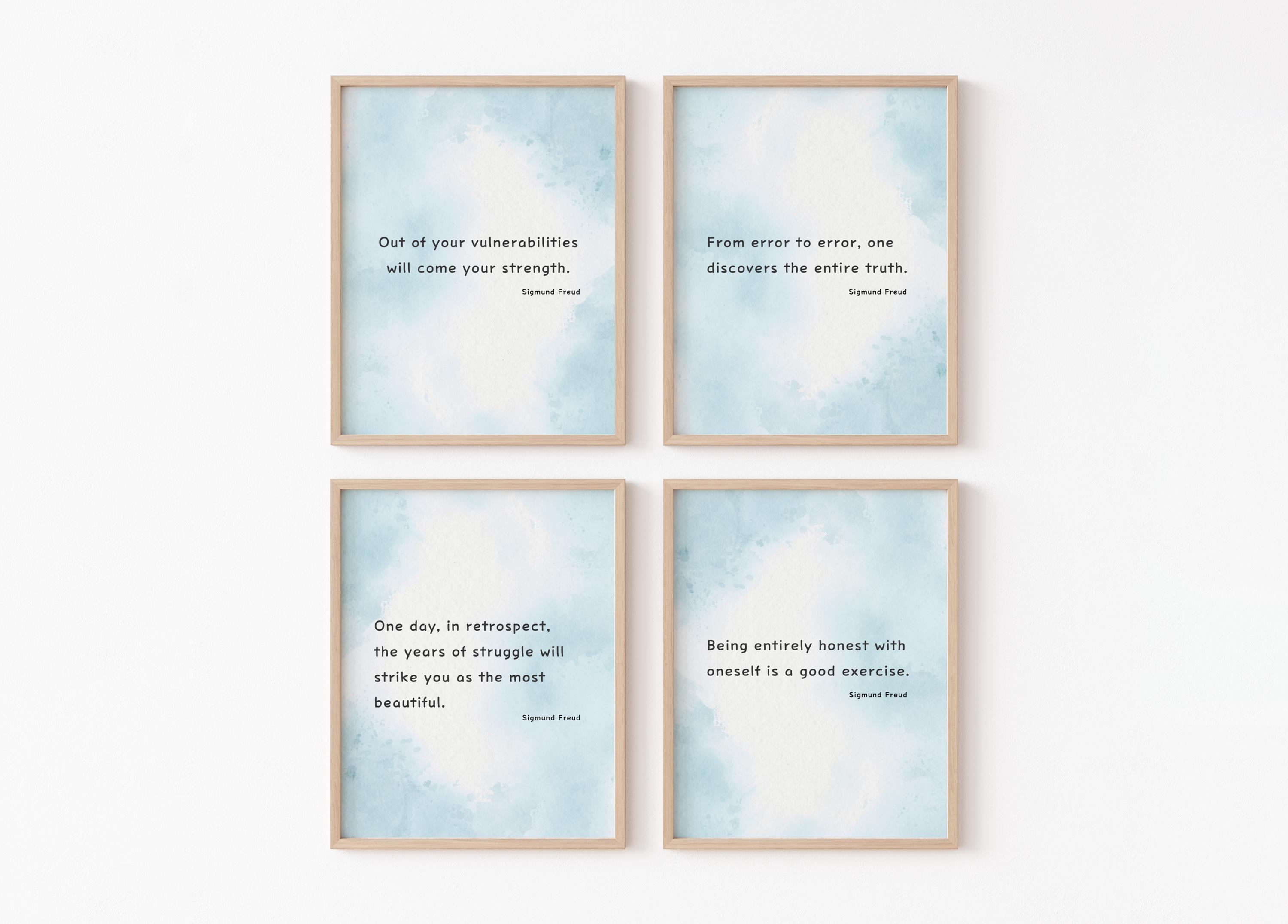 Set of 4 Freud Quotes Printable, Psychology Wall Art Bundle, Therapist ...