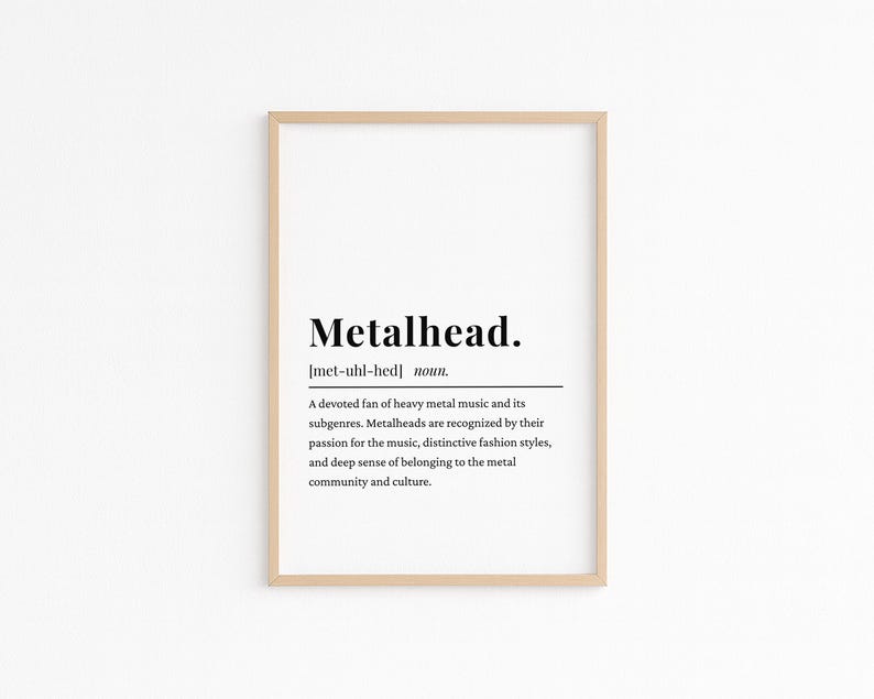 Metalhead Definition Poster - Heavy Metal Wall Art Digital Download ...