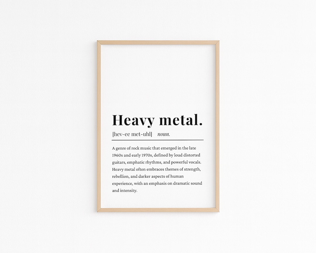 Heavy Metal Definition Poster, Alt Music Poster, Heavy Metal Wall Art ...