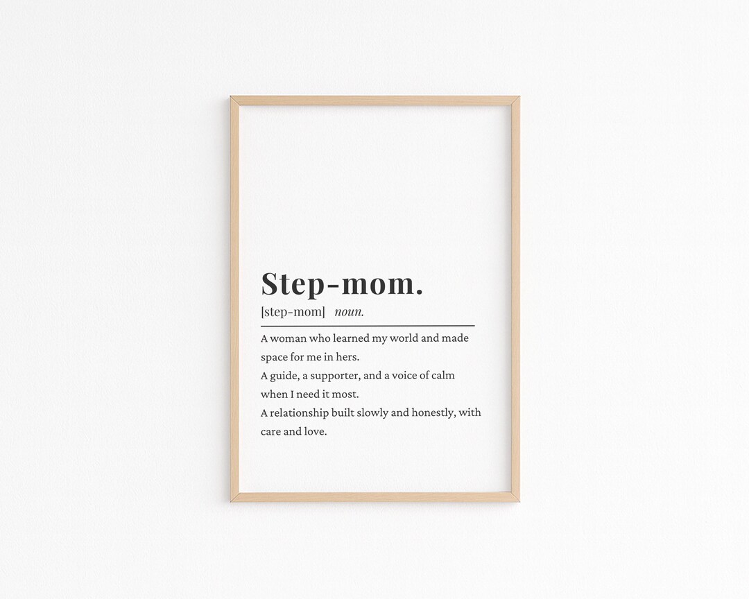 Step-mom Definition Print, Step Mother Wall Art, Stepmom Gift, Gift ...