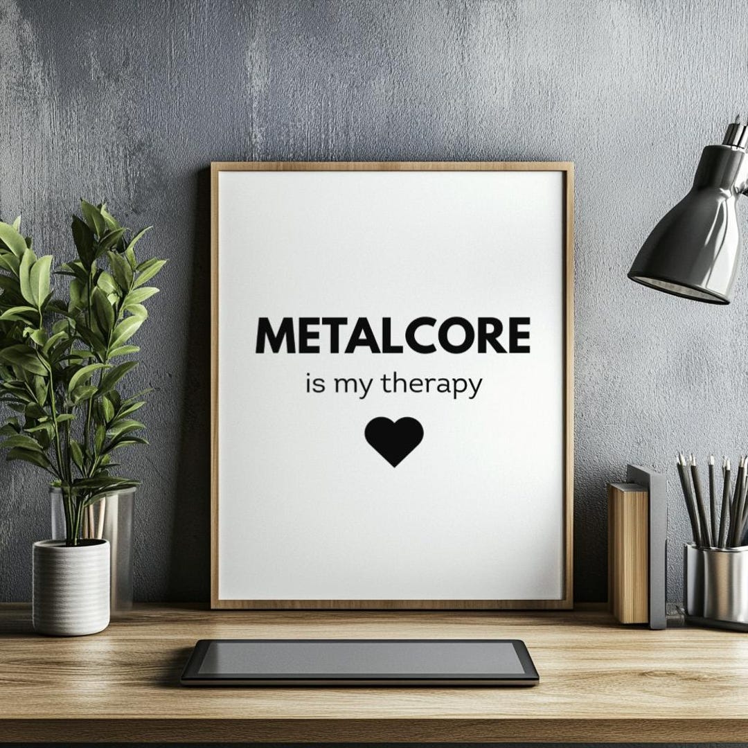 Metalcore is My Therapy Heart Poster, Heavy Metal Wall Art Digital ...