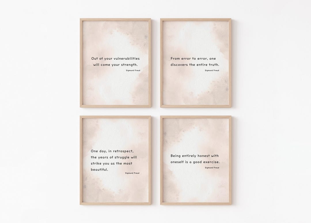 Set of 4 Freud Quotes Printable, Psychology Wall Art Bundle, Therapist ...