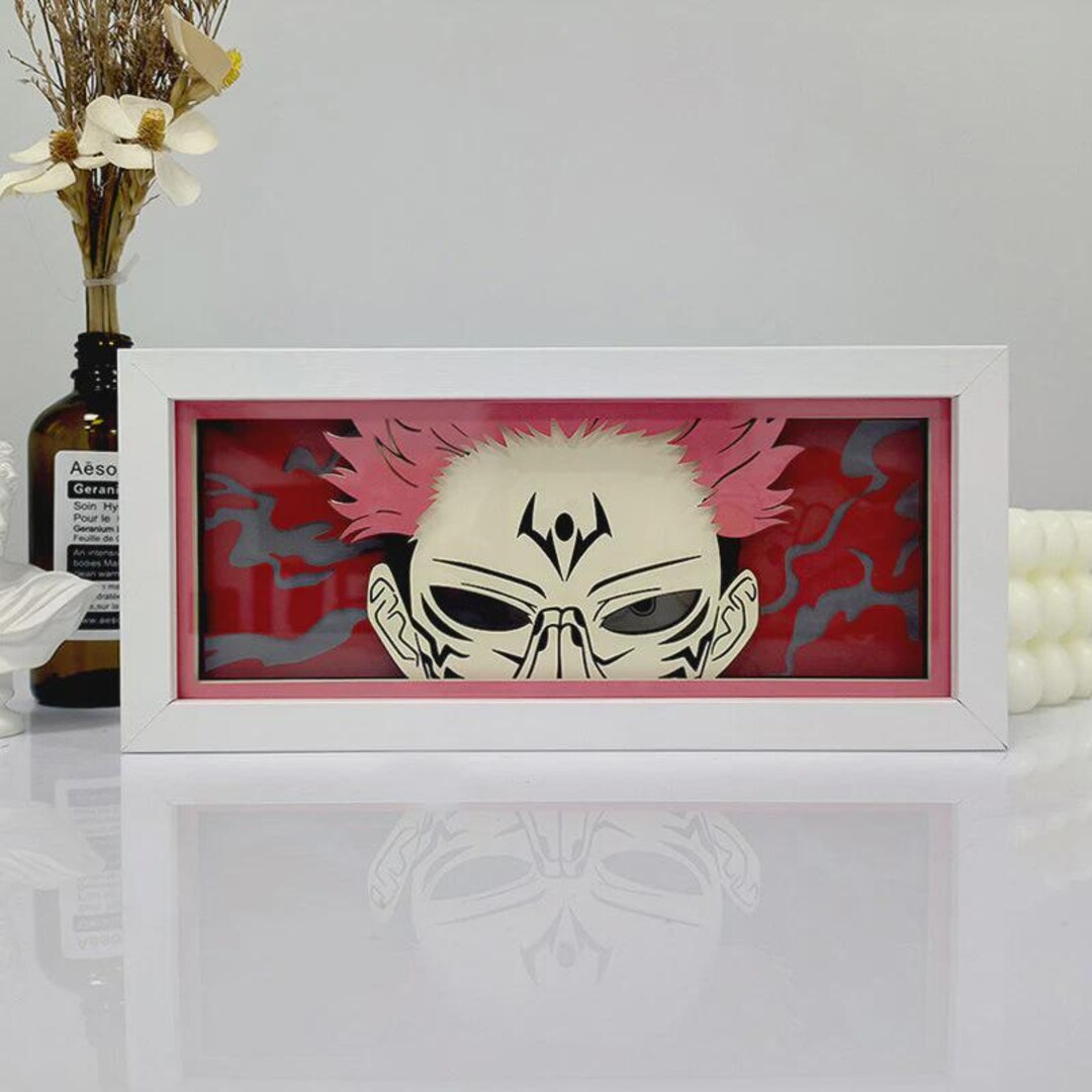Jujutsu Kaisen Sukuna Lightbox Template: Anime Shadow Box Design ...