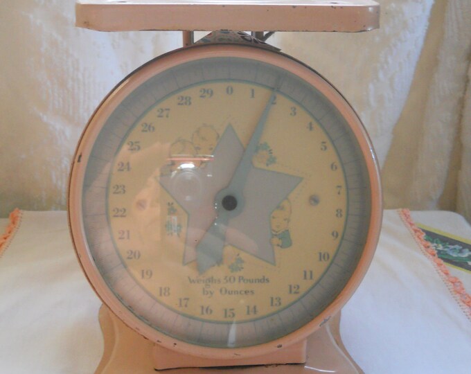Vintage Pink Baby Scale - Etsy