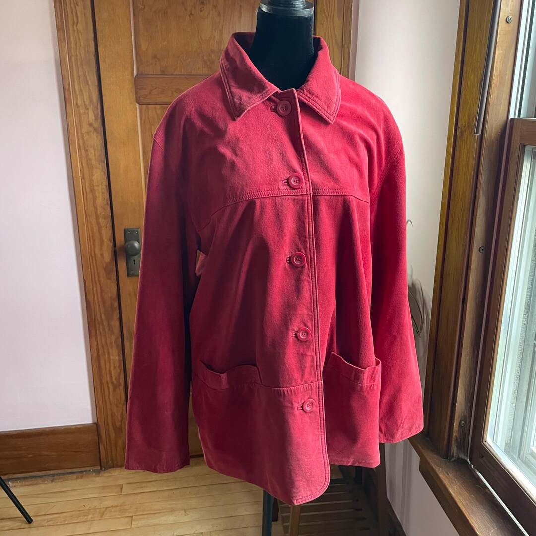 Y2K Suede Red Barn Jacket St Johns Bay Women’s Medium - Etsy