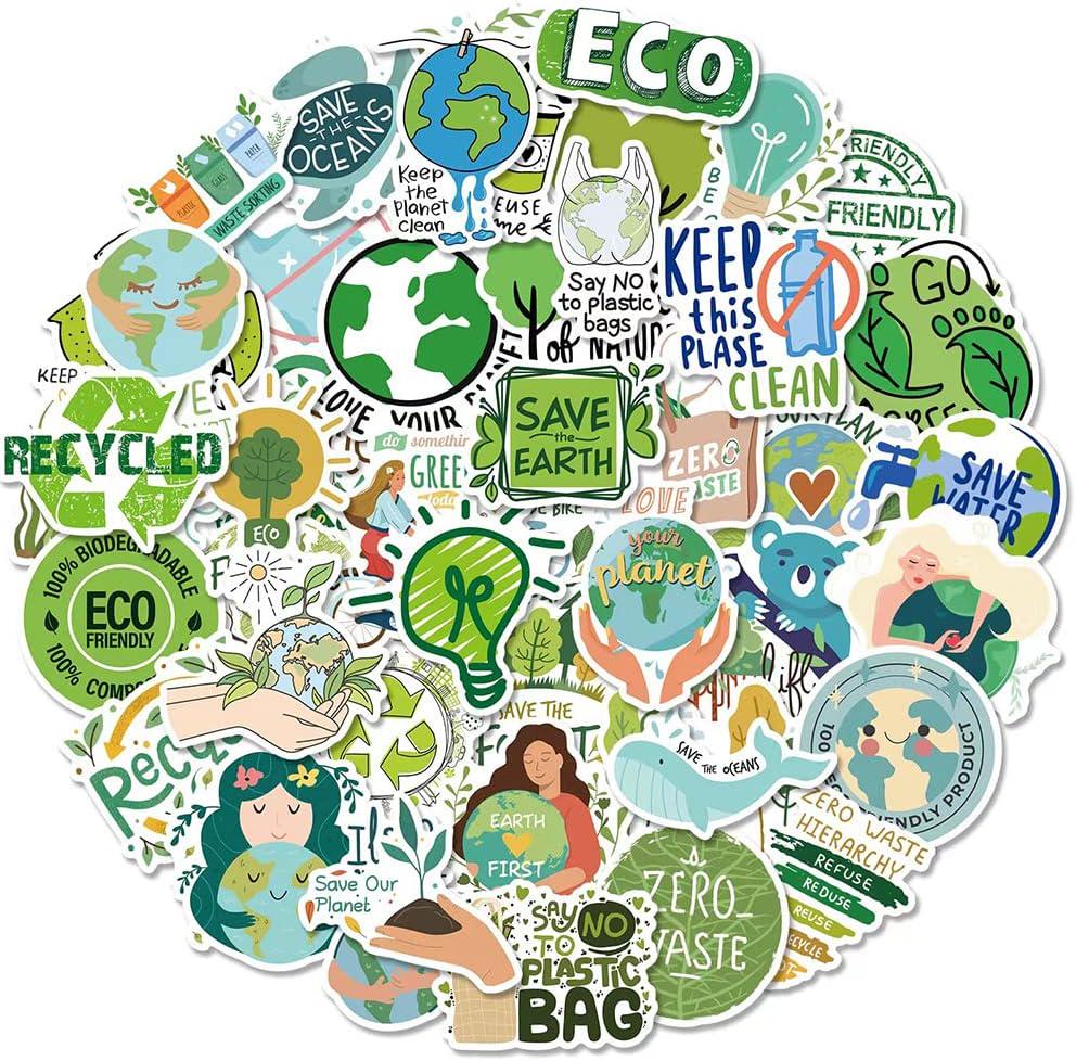 Save Planet Earth Stickers |50 Pcs Eco Friendly Waterproof Vinyl Decals ...