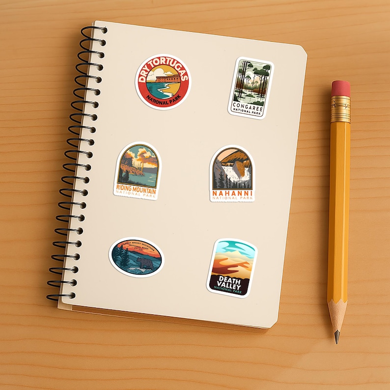 National Parks Stickers Sheet| Waterproof Vinyl Decals 40 Designs (4 ...