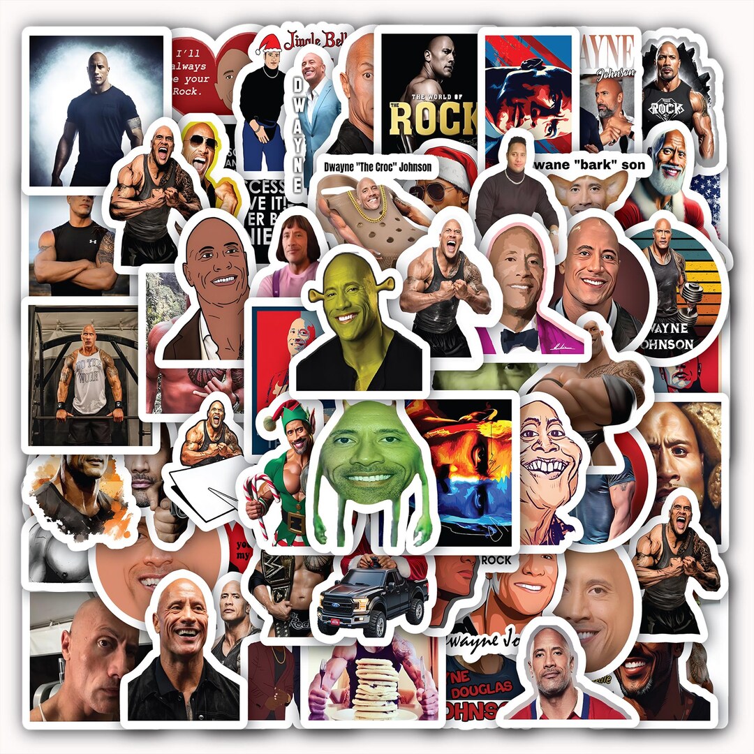 Dwayne Johnson Stickers Sheet -vinyl Decals 40 Piece - Etsy