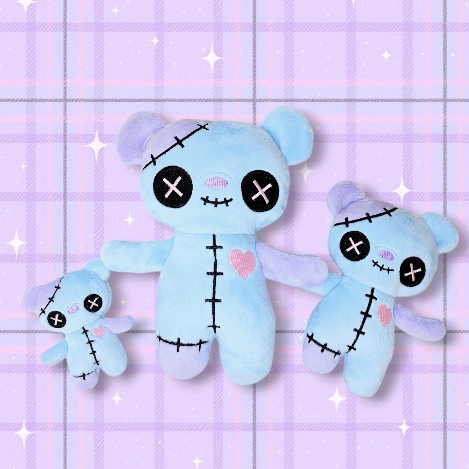 Patchwork Bear Plushie: Spooky Kawaii Stuffed Animal - Etsy