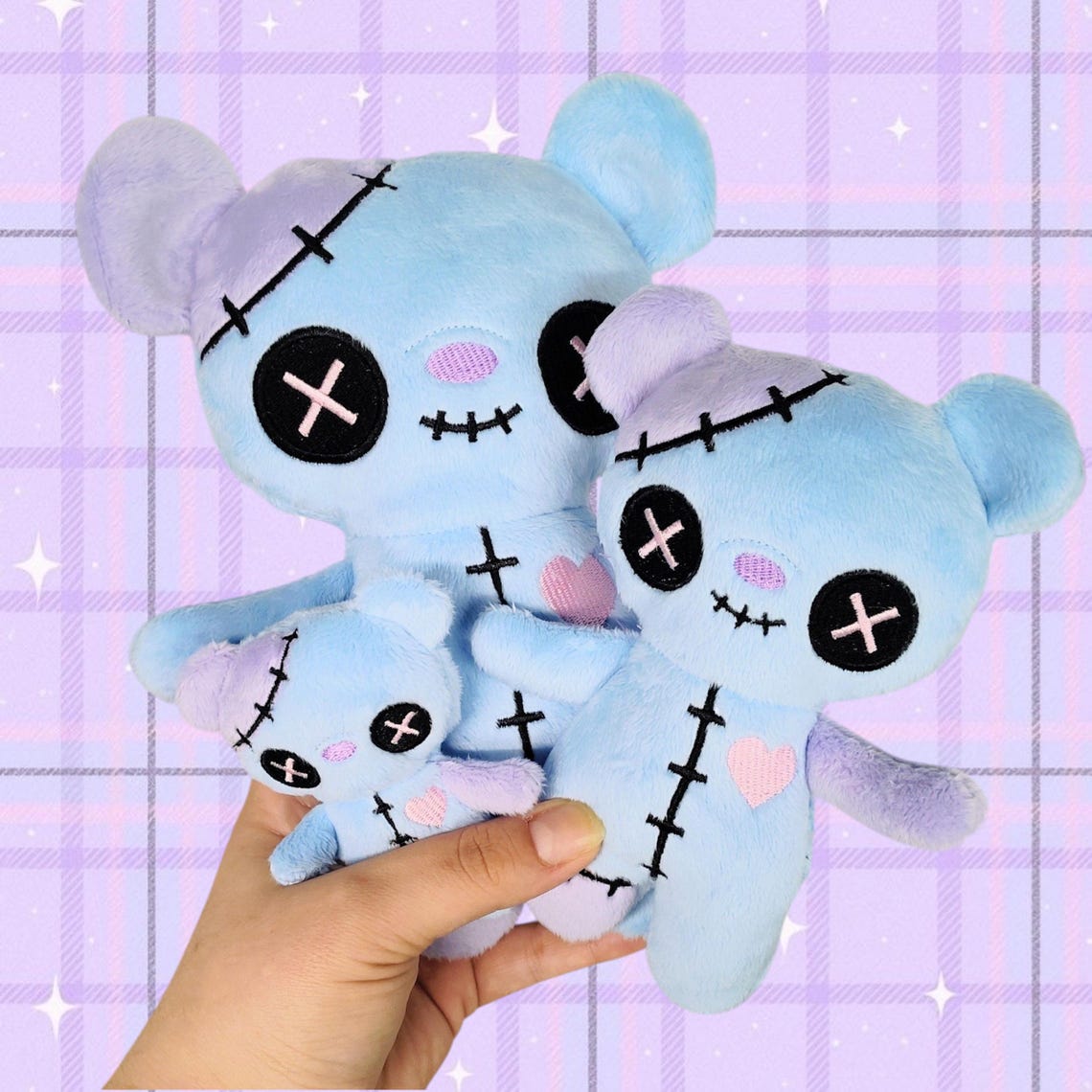 Patchwork Bear Plushie: Spooky Kawaii Stuffed Animal - Etsy