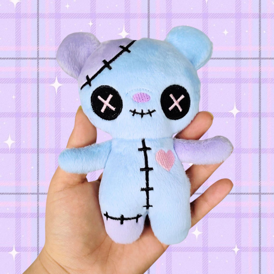 Patchwork Bear Plushie: Spooky Kawaii Stuffed Animal - Etsy