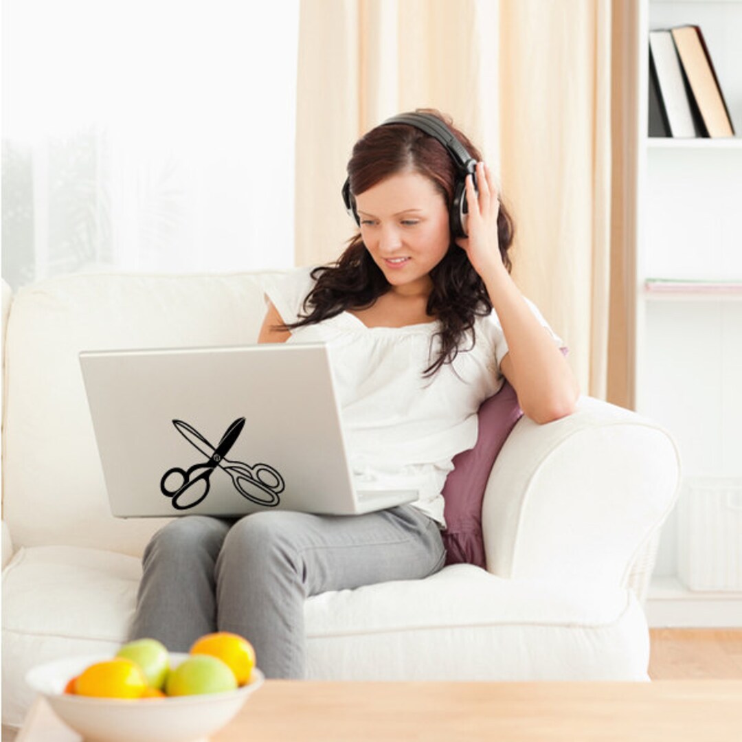 Crossed Scissors Decal - Etsy