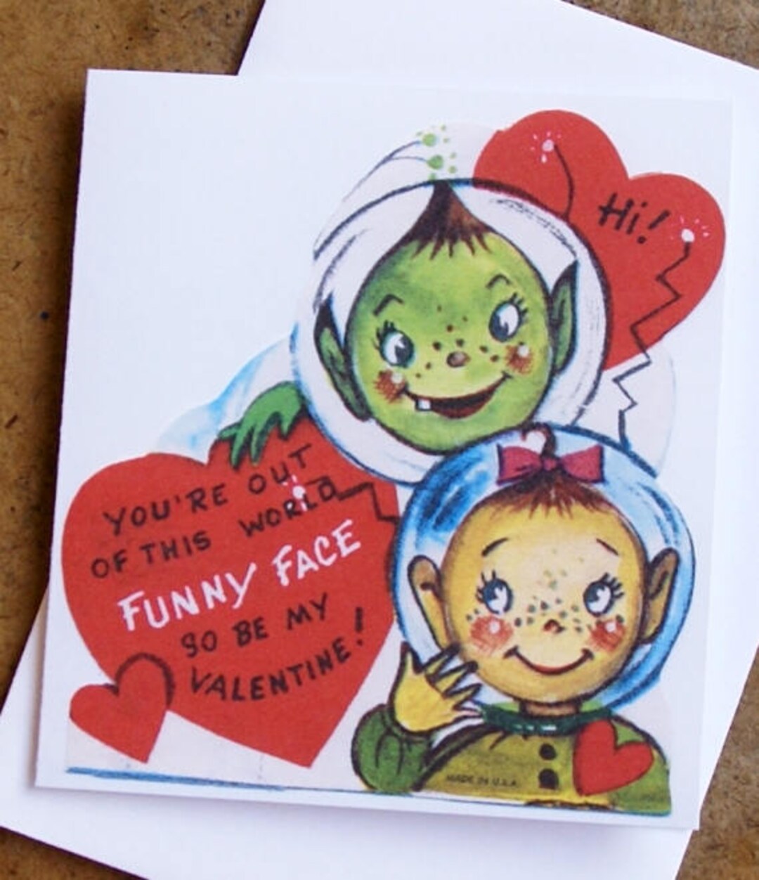 1950s Space Alien Sweethearts Valentine, Made From Vintage Valentine - Etsy