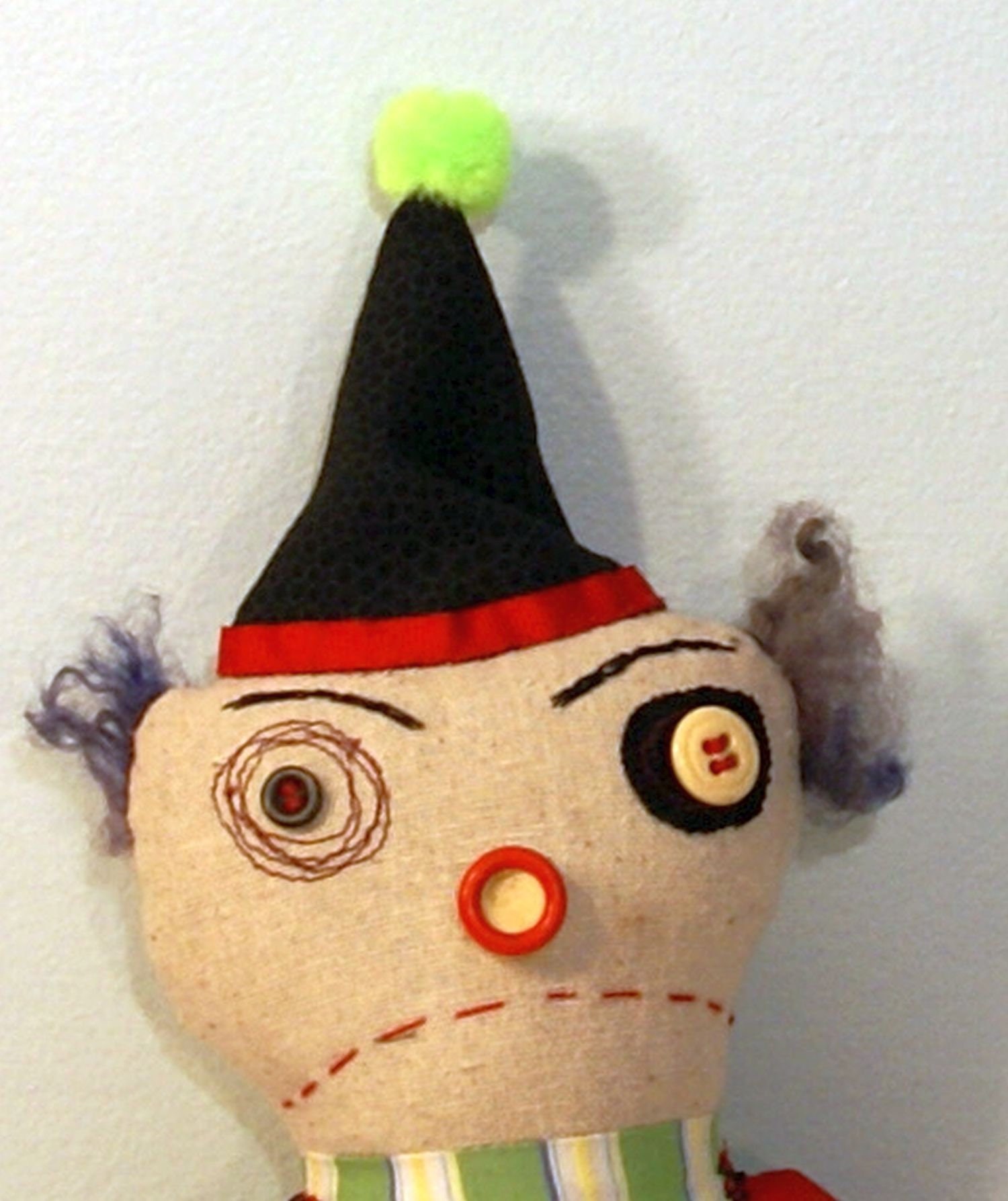 OOAK Plush Crazy Clown, Creepy Clown, Zombie Clown, Killer Clown, Folk ...