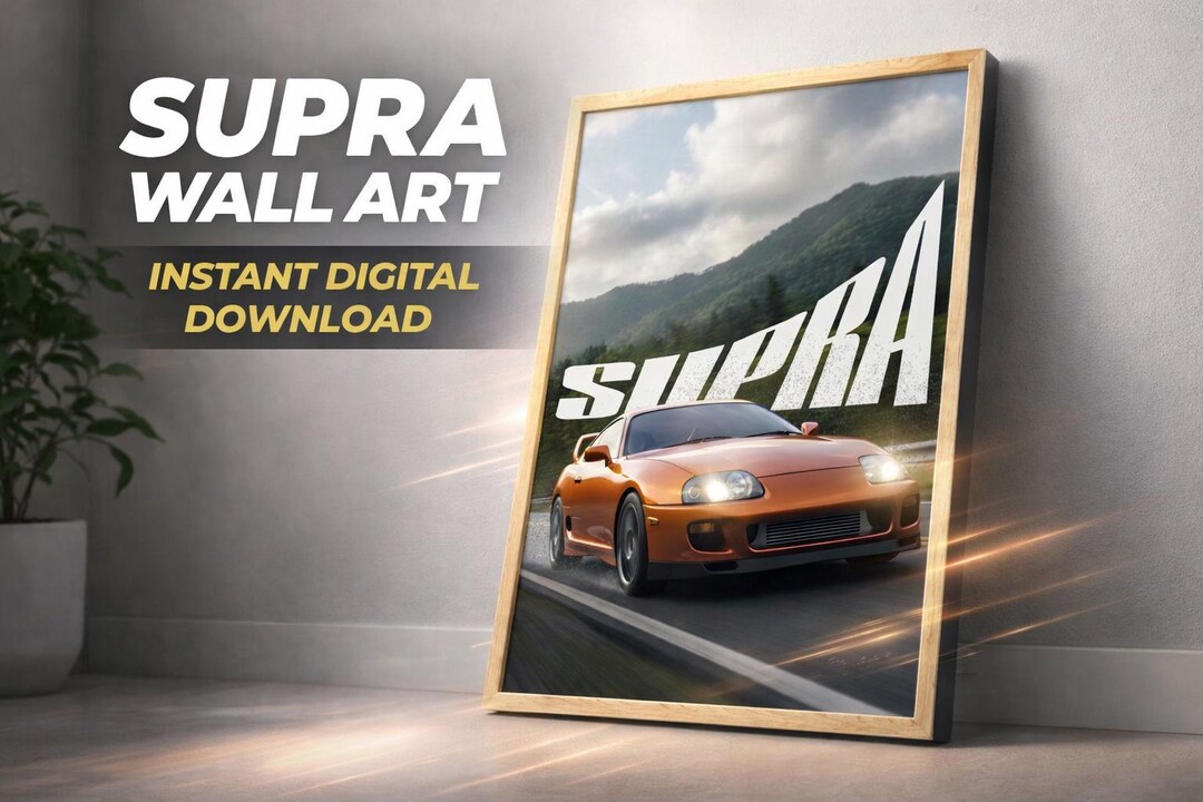 Supra Car Poster, JDM Sports Car Print, Garage Decor (digital Download ...