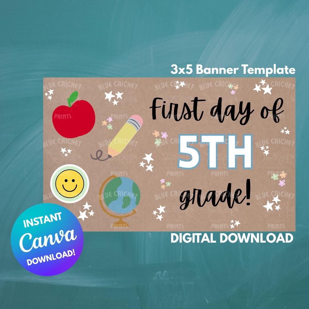 First Day of School Banner | Editable 3x5 Ft Template | Printable & DIY ...
