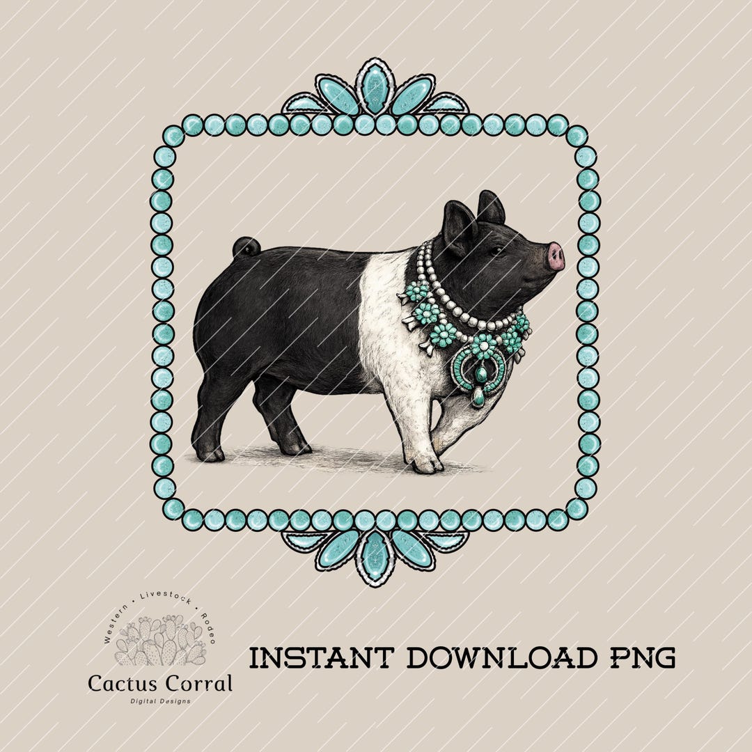 Show Pig Turquoise PNG: Show Pig, FFA, 4-H, Livestock PNG - Etsy