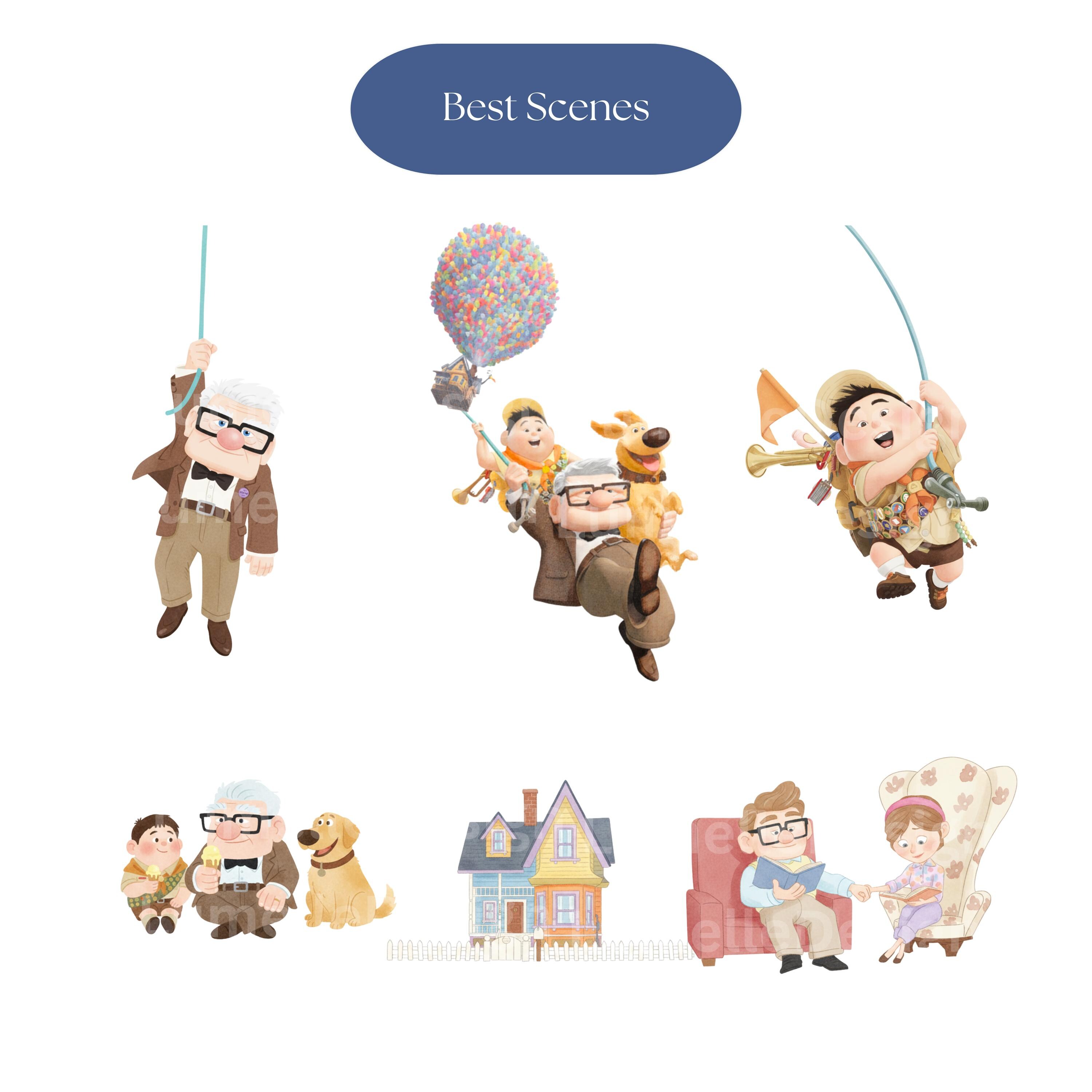UP Watercolor Clipart PNG Bundle, Carl and Ellie, Russel and Dug ...