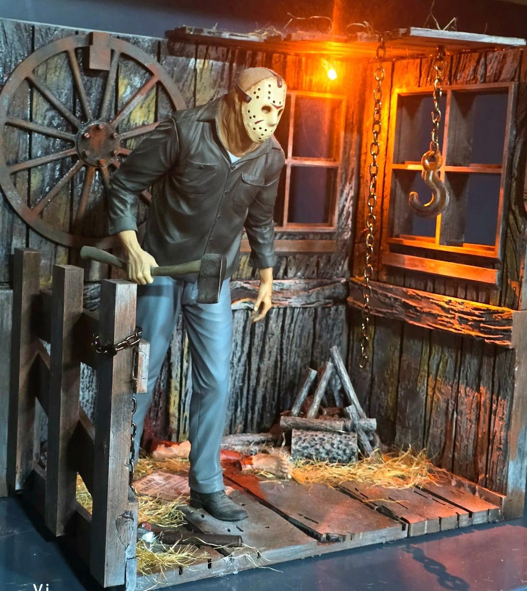 Custom DIORAMA Scale 1:6 JASON Voorhees BARN Friday the 13th -- Ideal ...