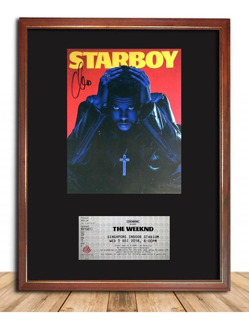 THE WEEKND FRAMED 13" X 17" Signed Photo & Concert Ticket Display Repro ...