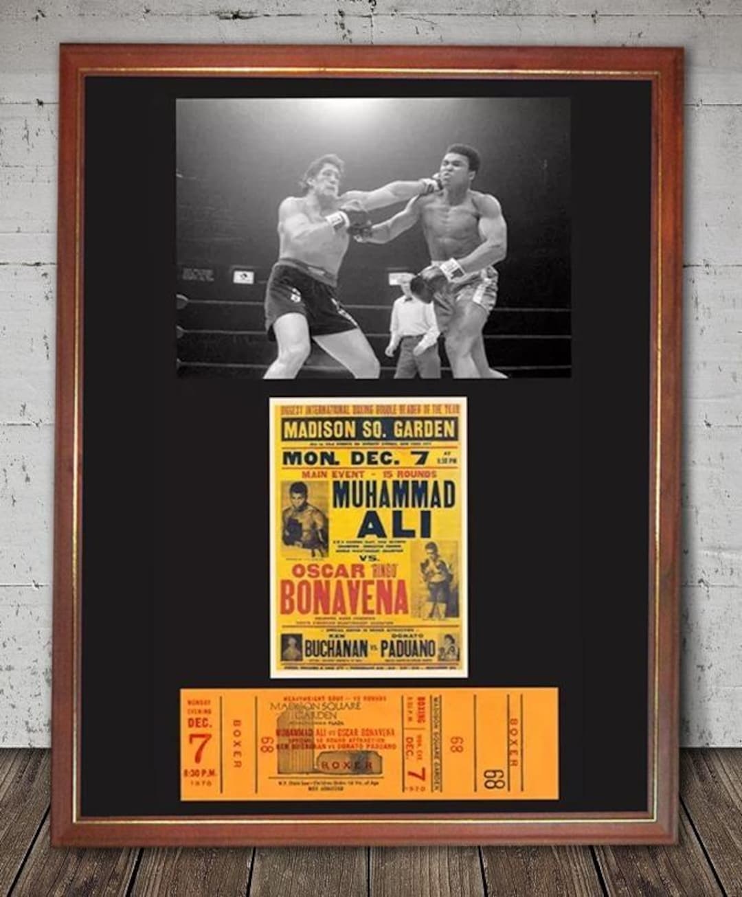 Muhammad ALI Vs RINGO Bonavena FRAMED 13" X 17" Photo, Poster & Fight ...
