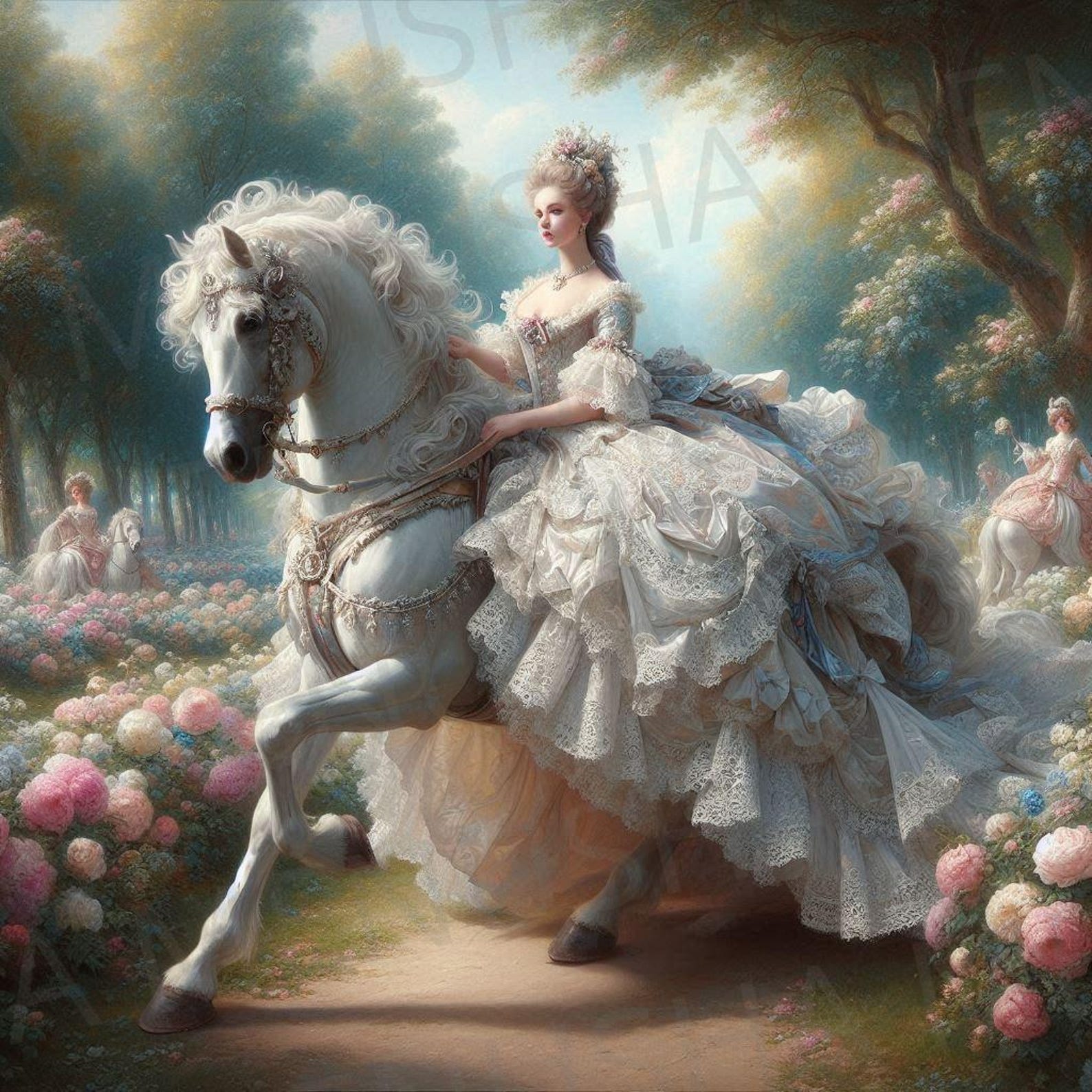 Rococo Elegance: 12 High-res Digital Rose Garden Portraits. - Etsy